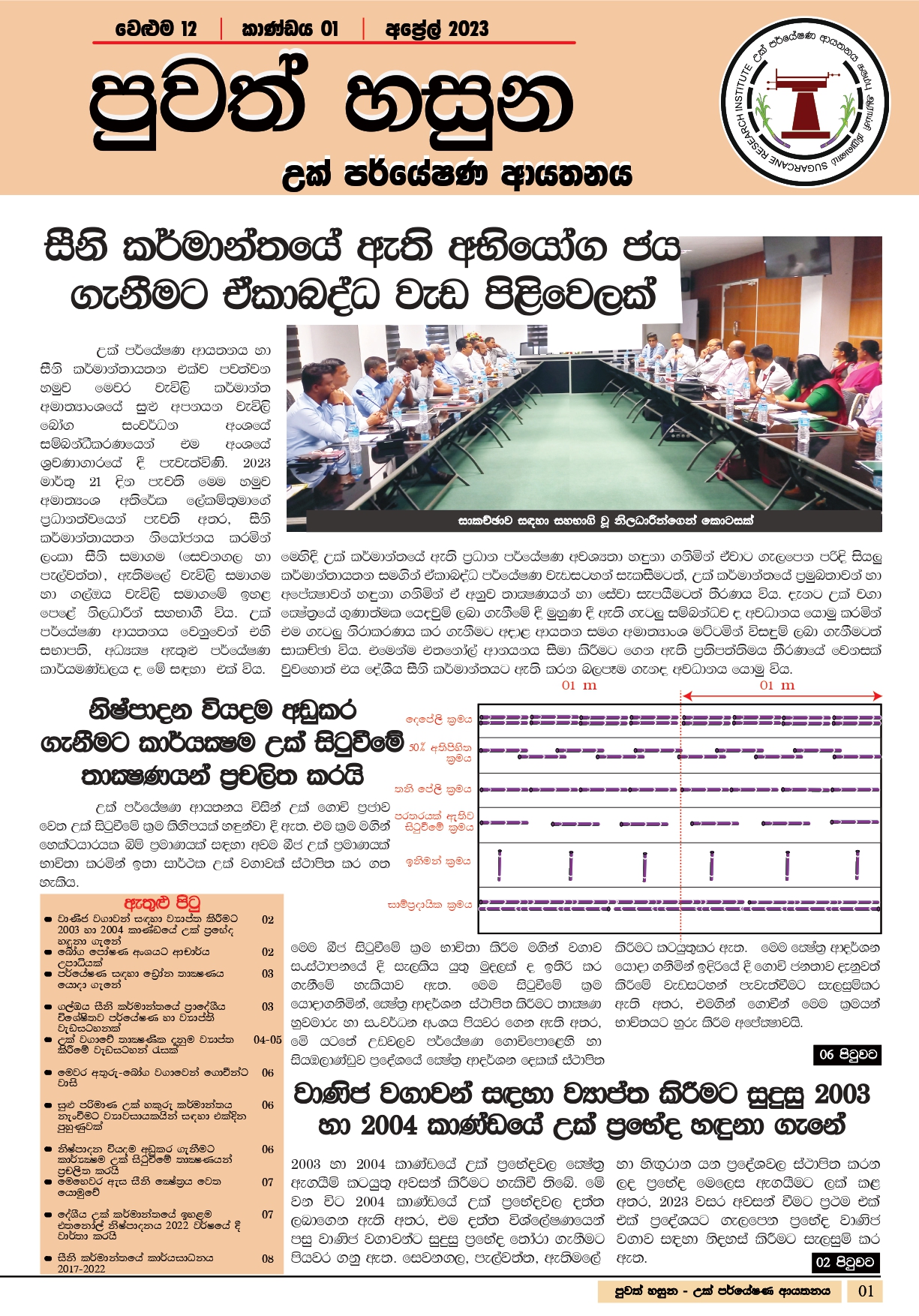 Advisory Publications – Sugarcane Research Institute, Sri Lanka